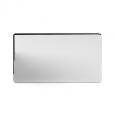 Polished chrome metal Double Blank Plates with Black insert - The Soho ...