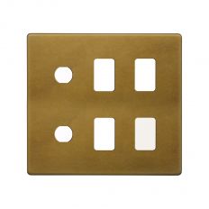 Soho Lighting Old Brass 6 Gang 4RM+2CM Dual Module Grid Switch Plate ...