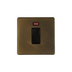 Soho Lighting Vintage Brass 45A 1 Gang Double Pole Switch with Neon on ...