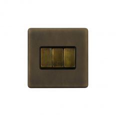 Soho Lighting Vintage Brass 10A 3 Gang 2 Way Switch - The Soho Lighting ...