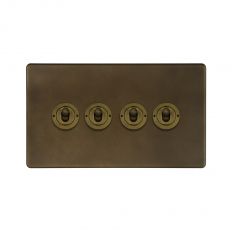 Soho Lighting Vintage Brass 4 Gang Intermediate Toggle Switch - The ...