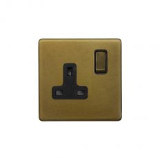 Soho Lighting Old Brass 1 Gang Double Pole Socket Single 13A - The Soho ...