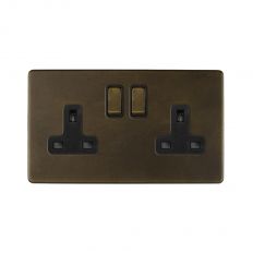 Soho Lighting Vintage Brass 2 Gang Double Pole Socket 13A - The Soho ...