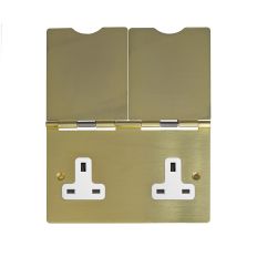 Brushed Brass 2 Gang Floor Socket | 13A 2Gang Floor Socket - The Soho ...