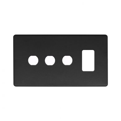 The Camden Collection Matt Black 4 Gang 3RM+1CM Dual Module Grid Switch ...