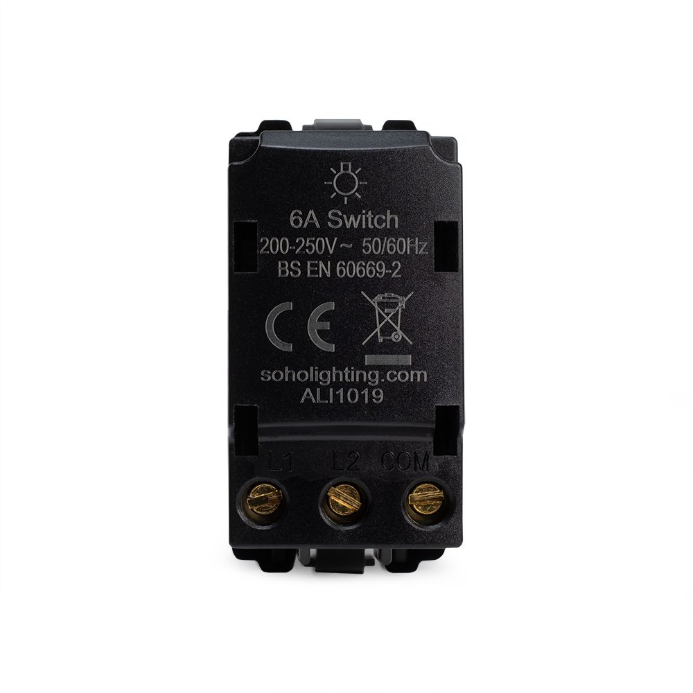 Soho Lighting White Metal 6A Dummy Dimmer Switch - Grid Module - The ...