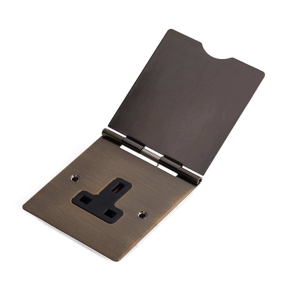 Antique Brass Floor Socket | 13A 1Gang Floor Socket - The Soho Lighting ...