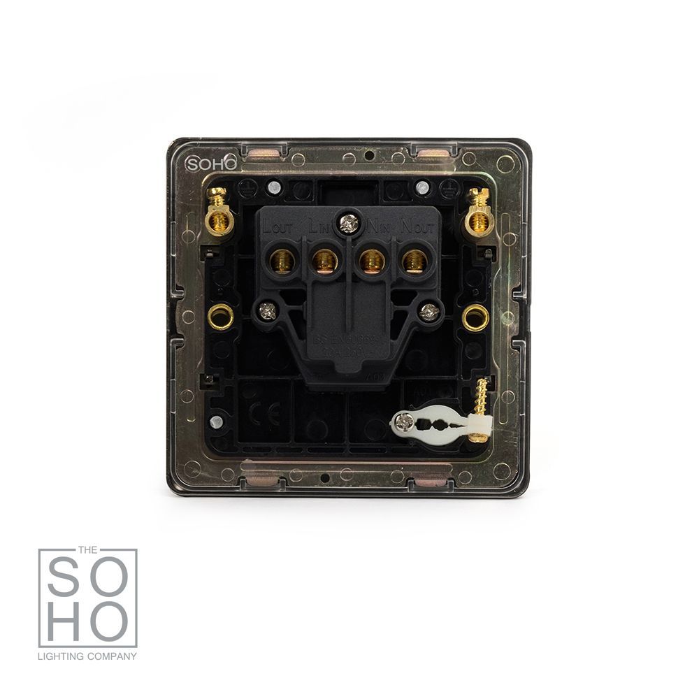 Soho Fusion Bronze & Brushed Brass 20A 1 Gang DP Switch Flex Outlet ...