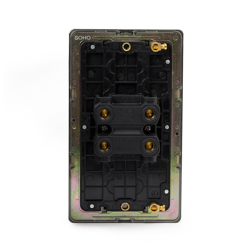 Soho Lighting Old Brass 45A 1 Gang Double Pole Switch, Large Plate ...