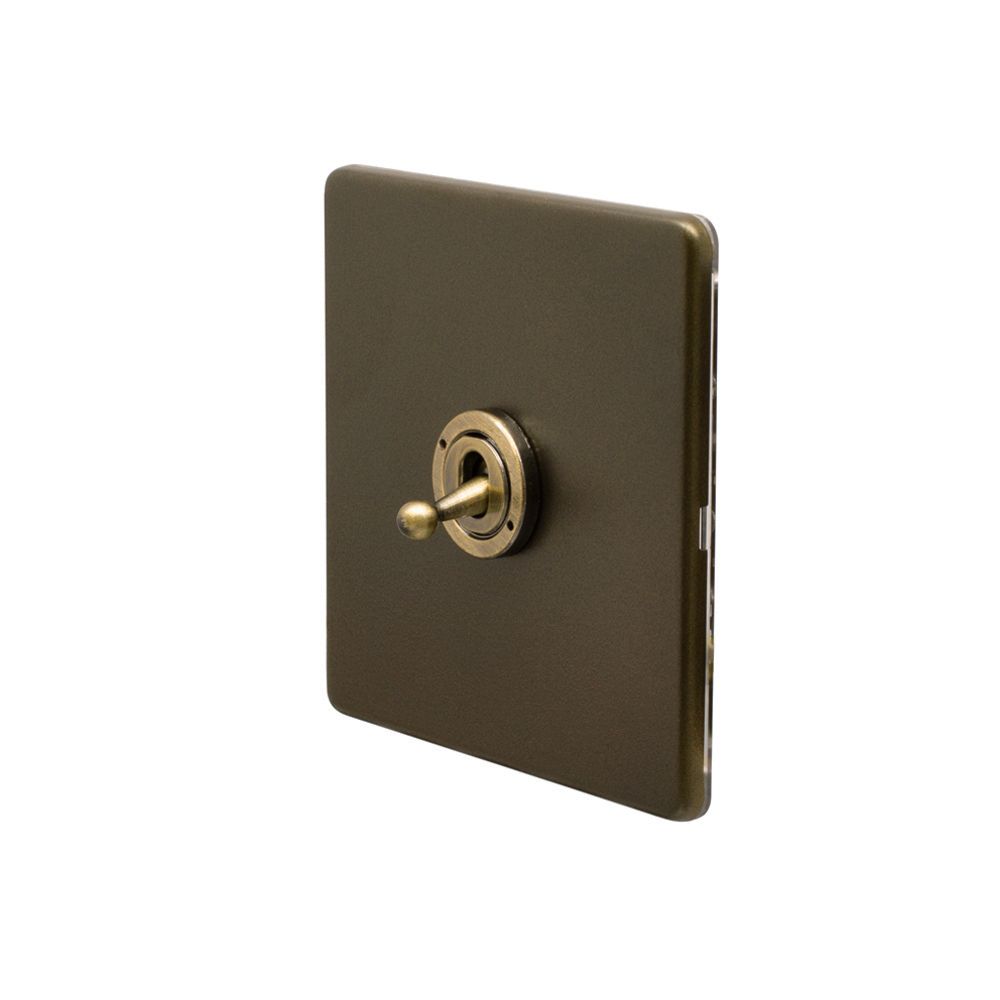 Soho Lighting Bronze 20A 1 Gang 2 Way Toggle Switch Black Inserts ...