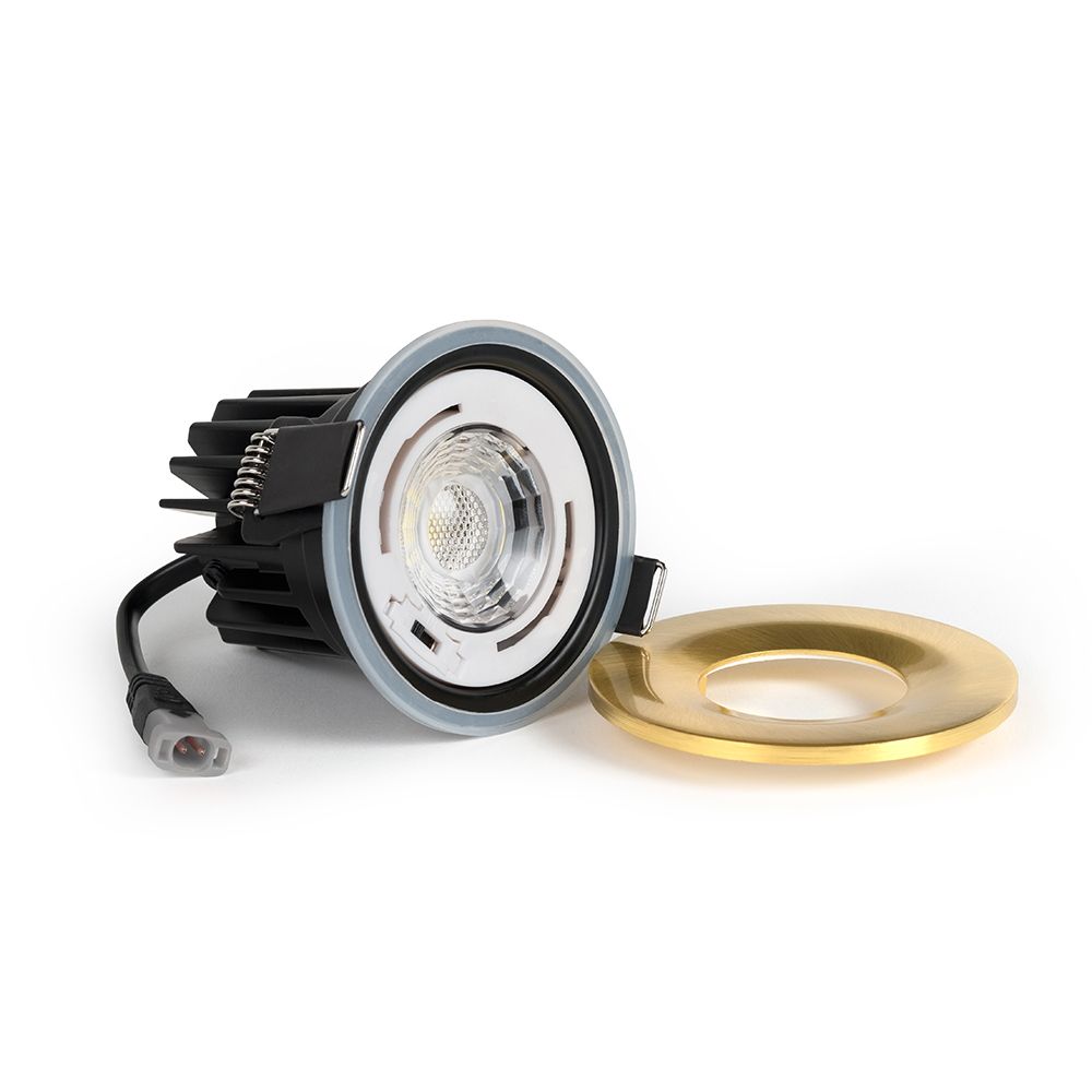 Brushed Brass Downlight |Fire Rated Fixed LED Downlights Dimmable - The ...