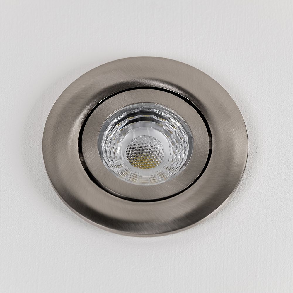 2.8K Adjustable Brushed Chrome Fire Rated Tiltable LED Downlights ...