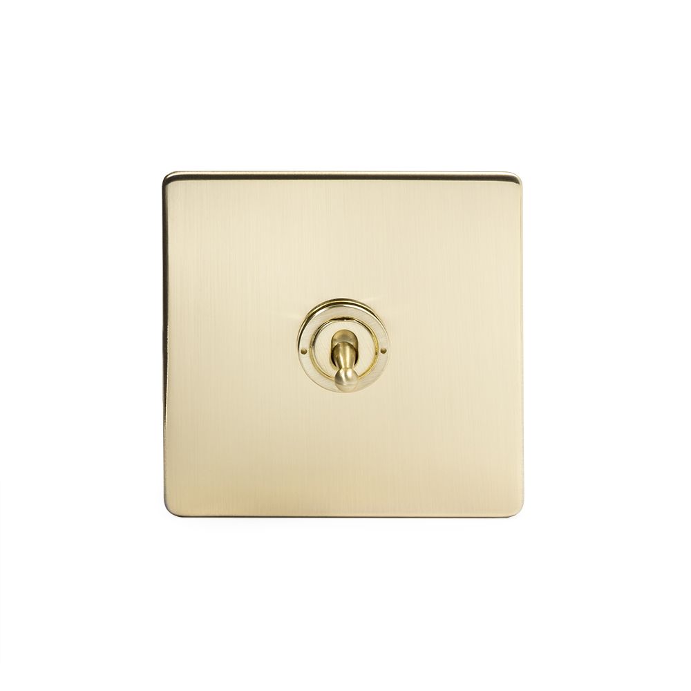 Soho Lighting Brushed Brass 1 Gang 2 Way Toggle Switch Screwless - The ...