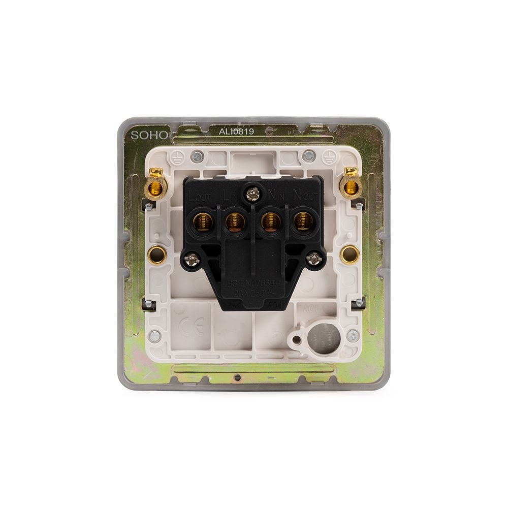 The Eldon Collection Flat Plate White Metal 20A 1 Gang Double Pole ...