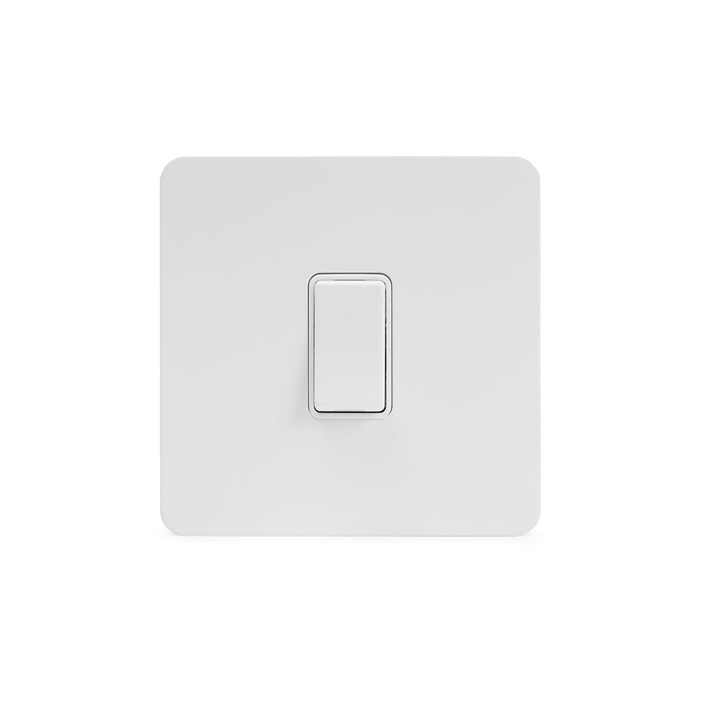 The Eldon Collection Flat Plate White Metal 1 Gang Intermediate Switch ...