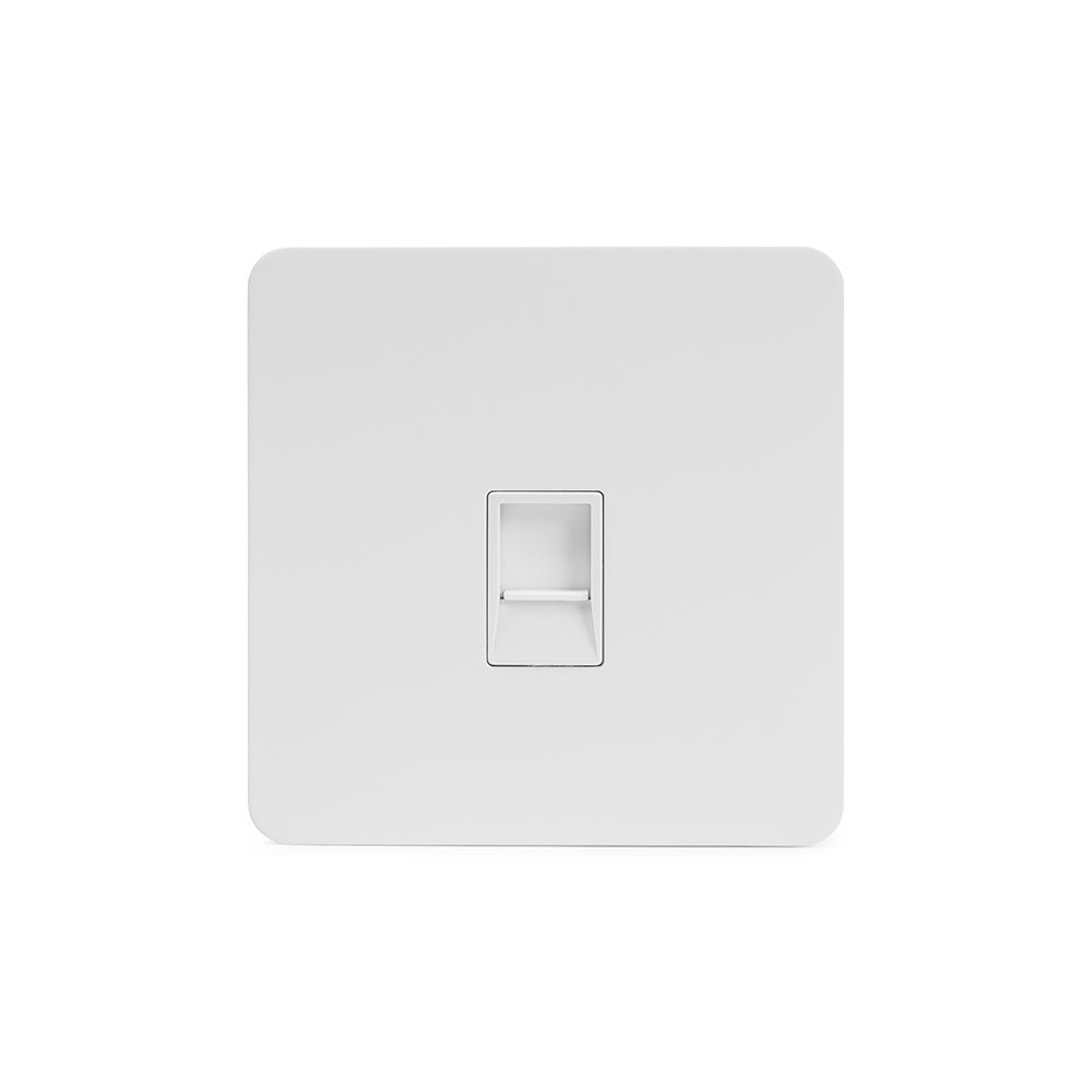 The Eldon Collection Flat Plate White Metal 1 Gang Data Socket RJ45 ...