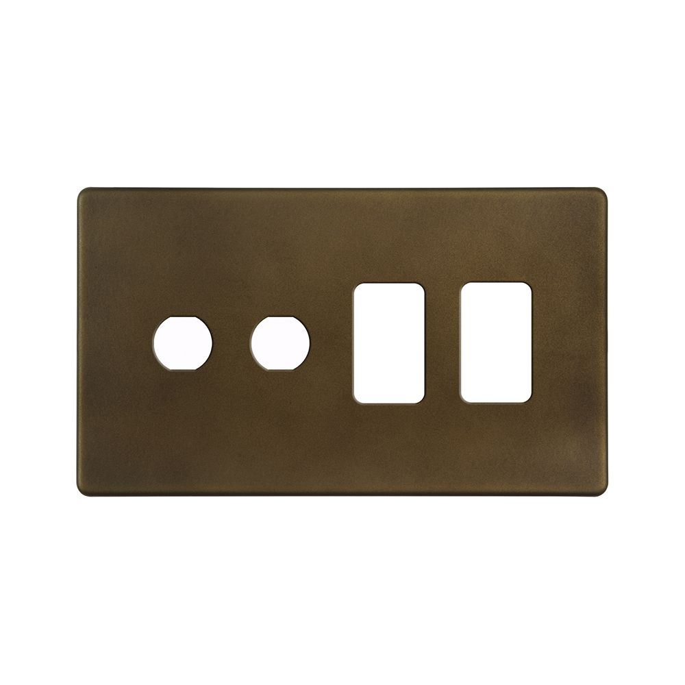 Soho Lighting Vintage Brass 4 Gang 2RM+2CM Dual Module Grid Switch ...