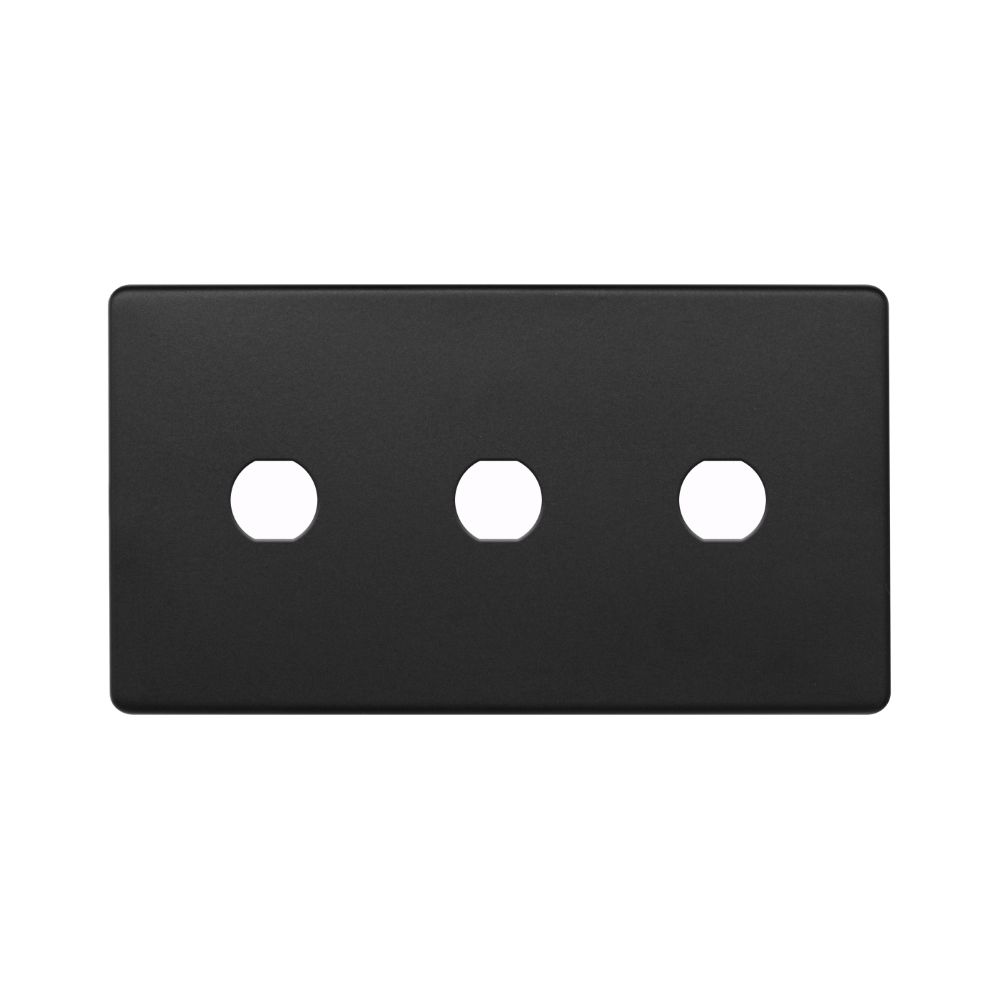 The Camden Collection Matt Black 3 Gang CM Circular Module Grid Switch ...