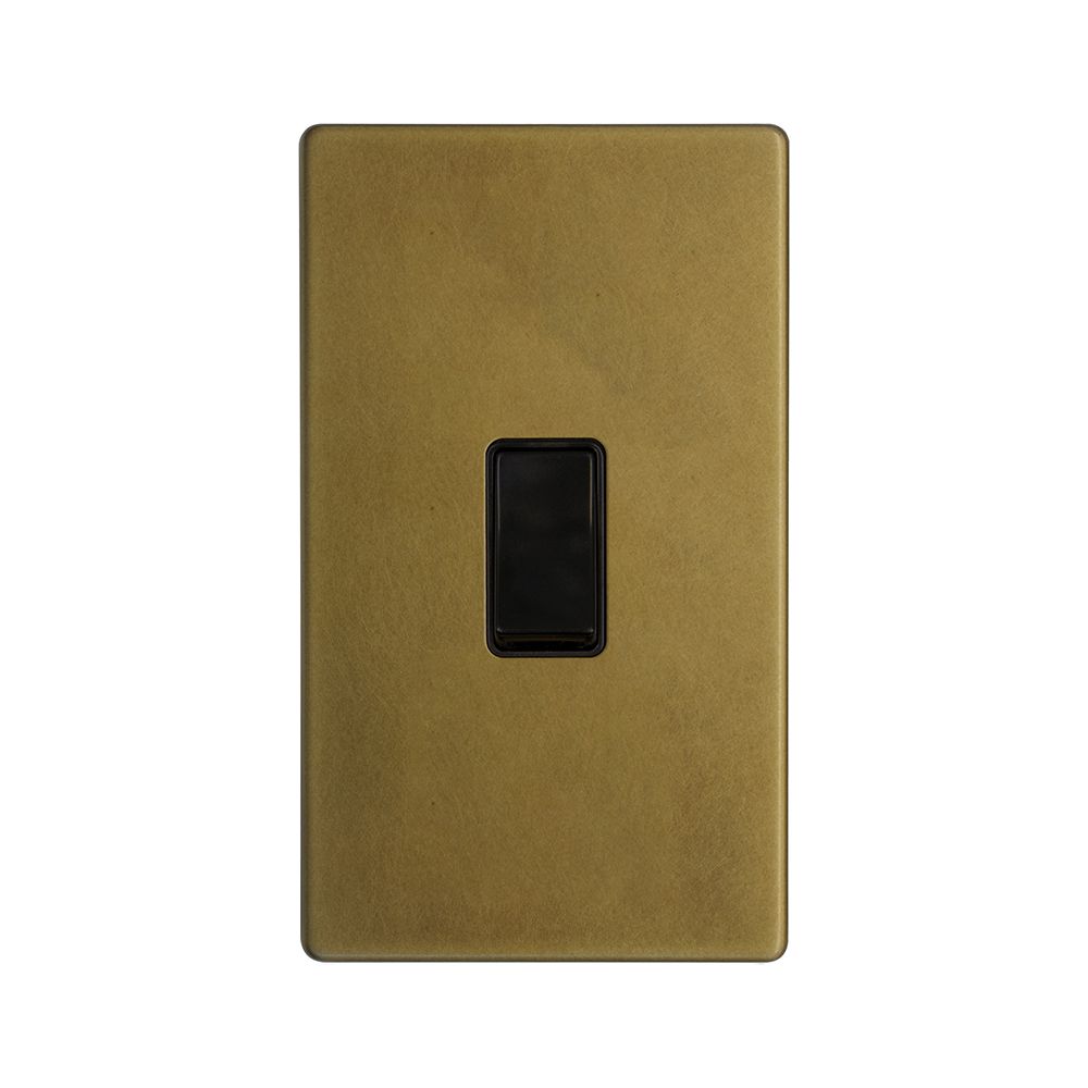 Soho Lighting Old Brass 45A 1 Gang Double Pole Switch, Large Plate ...