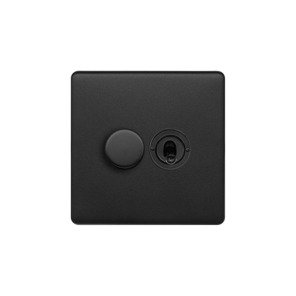 The Camden Collection Matt Black 2 Gang Dimmer and Toggle Switch Combo ...