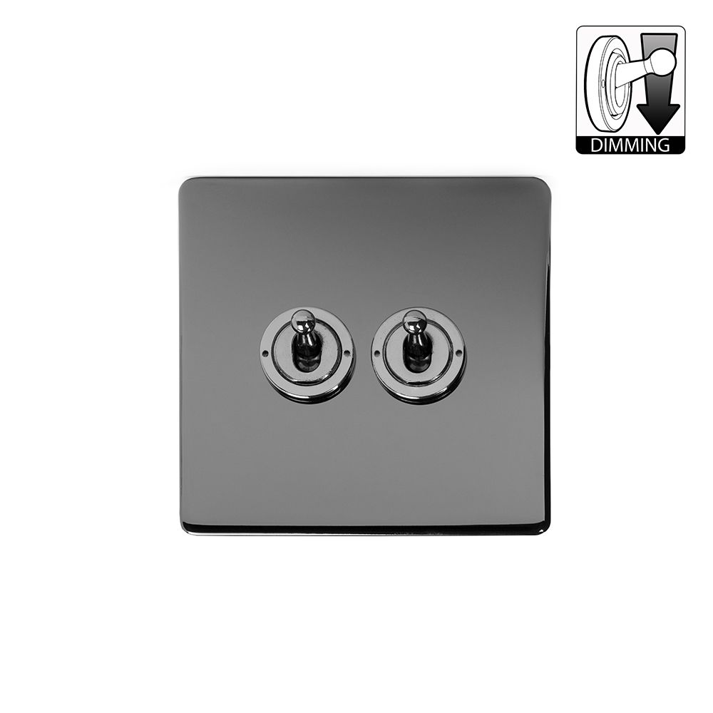 Soho Lighting Black Nickel 2 Gang Dimming Toggle Switch - The Soho ...
