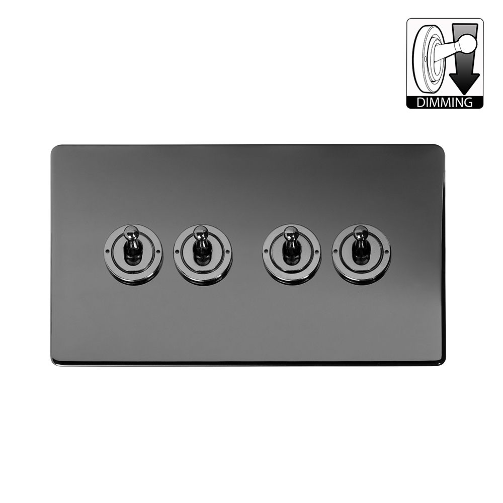 Soho Lighting Black Nickel 4 Gang Dimming Toggle Switch - The Soho ...