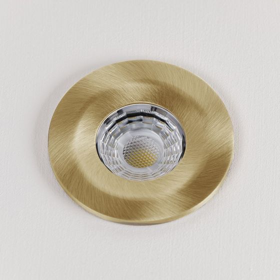 Brushed Brass Downlight |Fire Rated Fixed LED Downlights Dimmable - The ...