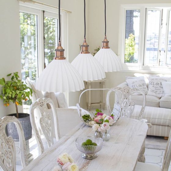 Scallop Shell Surf White Pendant Light - The Soho Lighting Company