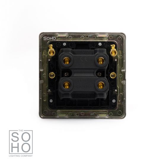 Brushed Chrome 45A 1 Gang Double Pole Switch, Single Plate - The Soho ...