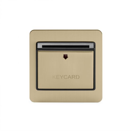 Brushed Brass Keycard Black Insert - The Soho Lighting Company