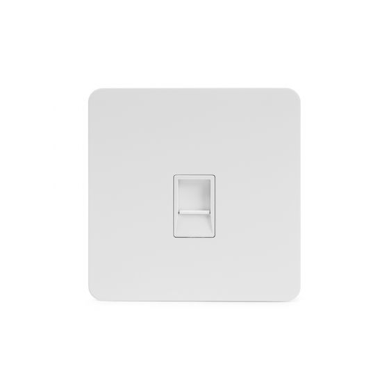 The Eldon Collection Flat Plate White Metal 1 Gang Data Socket RJ45 ...