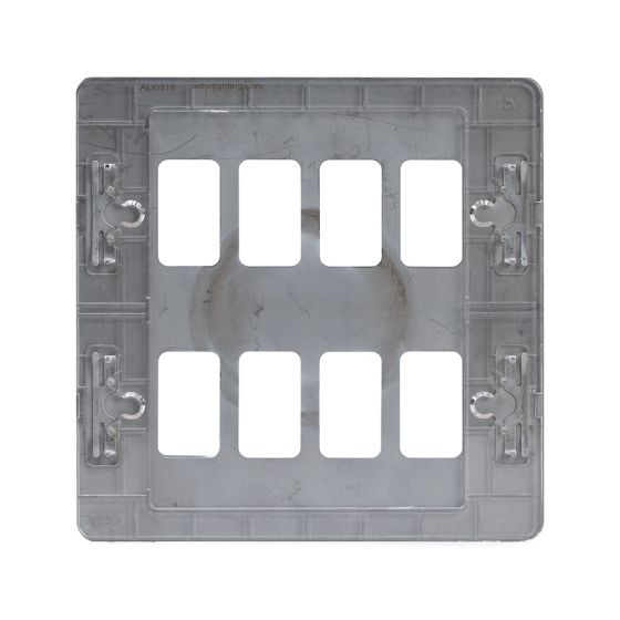 The Eldon Collection Flat Plate White Metal 8 Gang Grid Plate Screwless ...