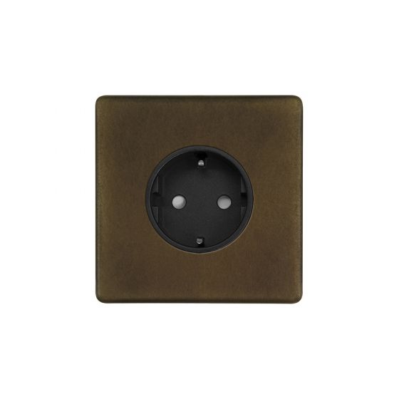 Soho Lighting Vintage Brass 16A 1 Gang Euro Schuko Socket - The Soho ...